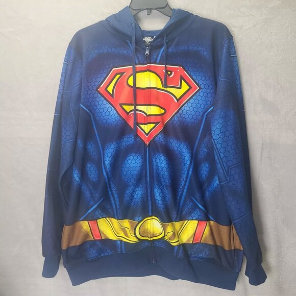 DC Comics | Jackets & Coats | Dc Comics Superman Hooded Zip Up ...